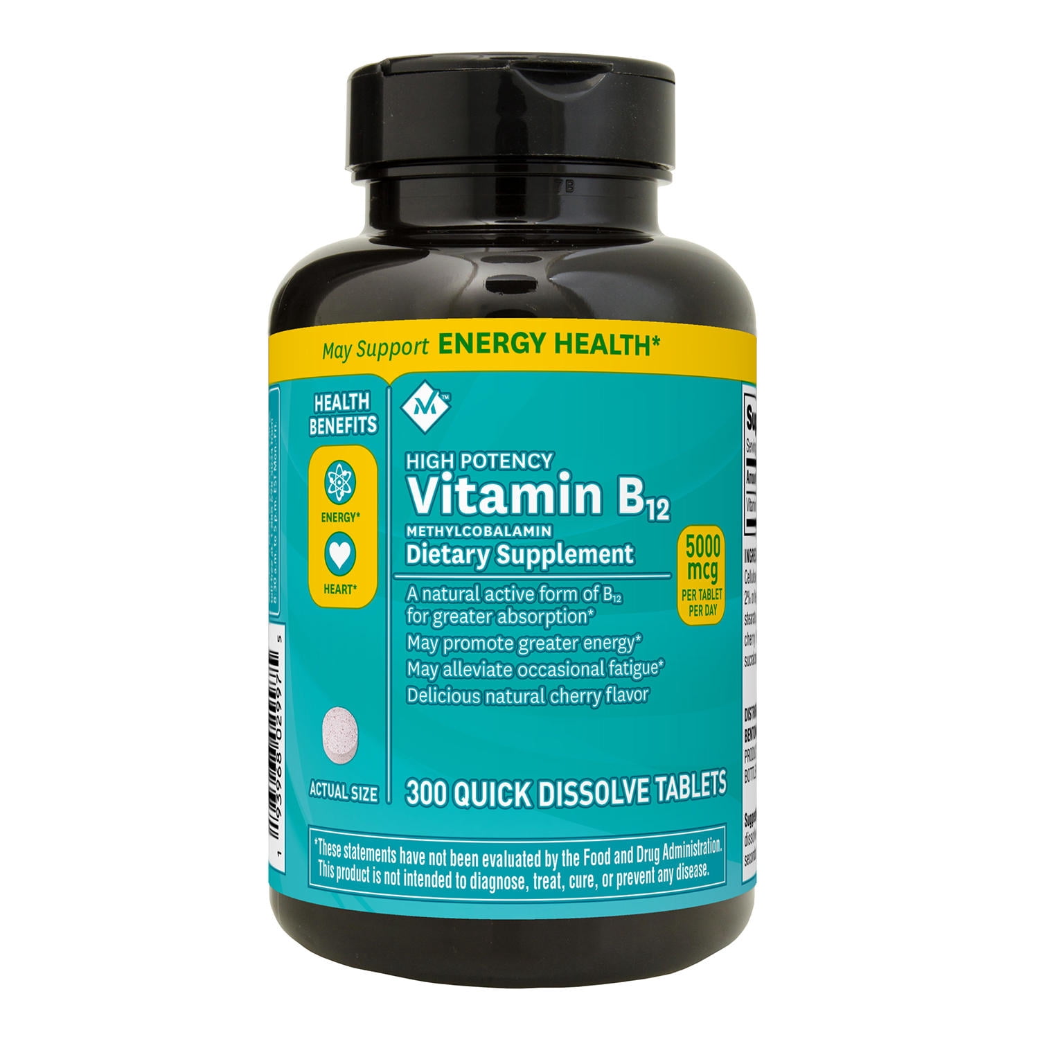 M M Sublingual Vitamin B12 5000mcg Methylcobalamin 300 Ct Walmart