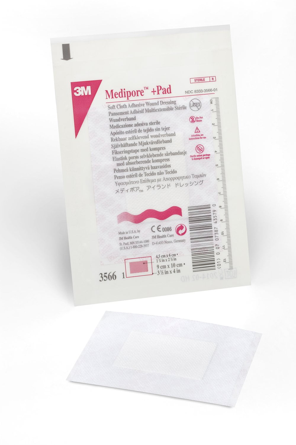 Medipore Adhesive Dressing 3-1/2 X 4 Inch Soft Cloth Rectangle White ...