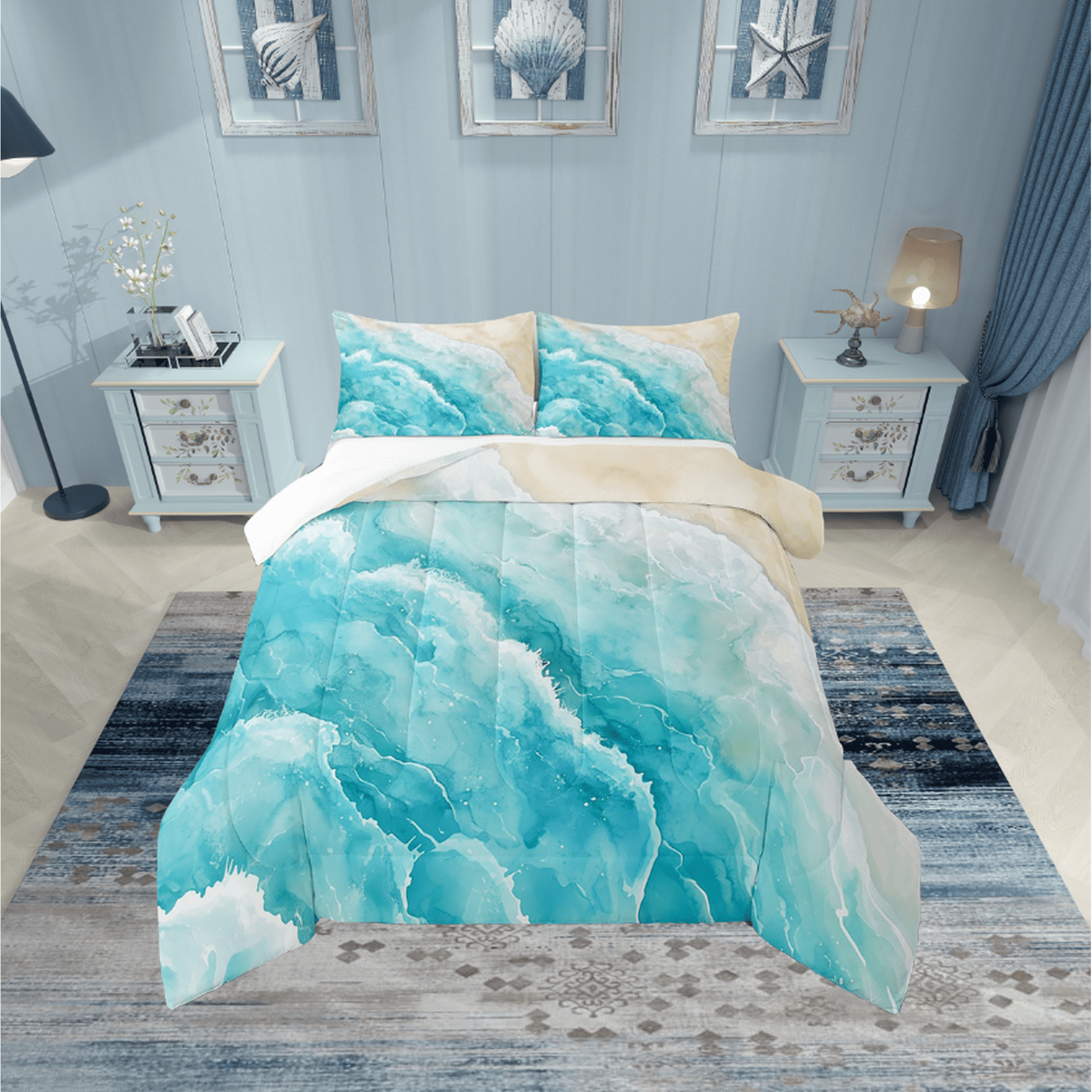 Click here for Erosebridal Ocean Beach Bedding Sets Full With Com... prices