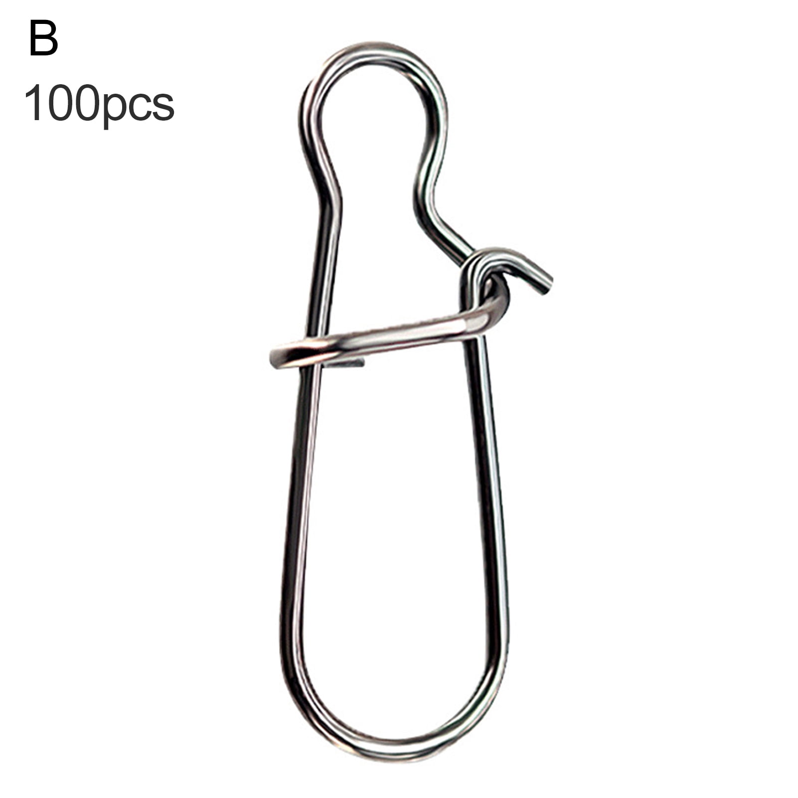 100Pcs Lure Fishing Connector Stainless Steel Dual Lock Snaps Quick ...