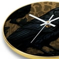 Crow Round Printed Wall Clock with Hooks and Gold Stand - Silent Non ...