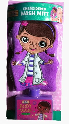 Doc McStuffins Childrens Embroidered Hanging Wash Mitt Berry Body Wash ...
