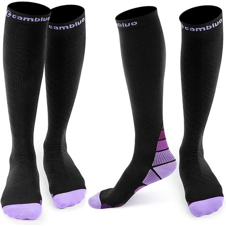 CAMBIVO 2 Pairs Compression Socks for Men and Women(20-30 mmHg ...