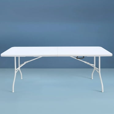 6 Foot Rectangle Folding Table,Fold-in-Half Folding Table,White ...