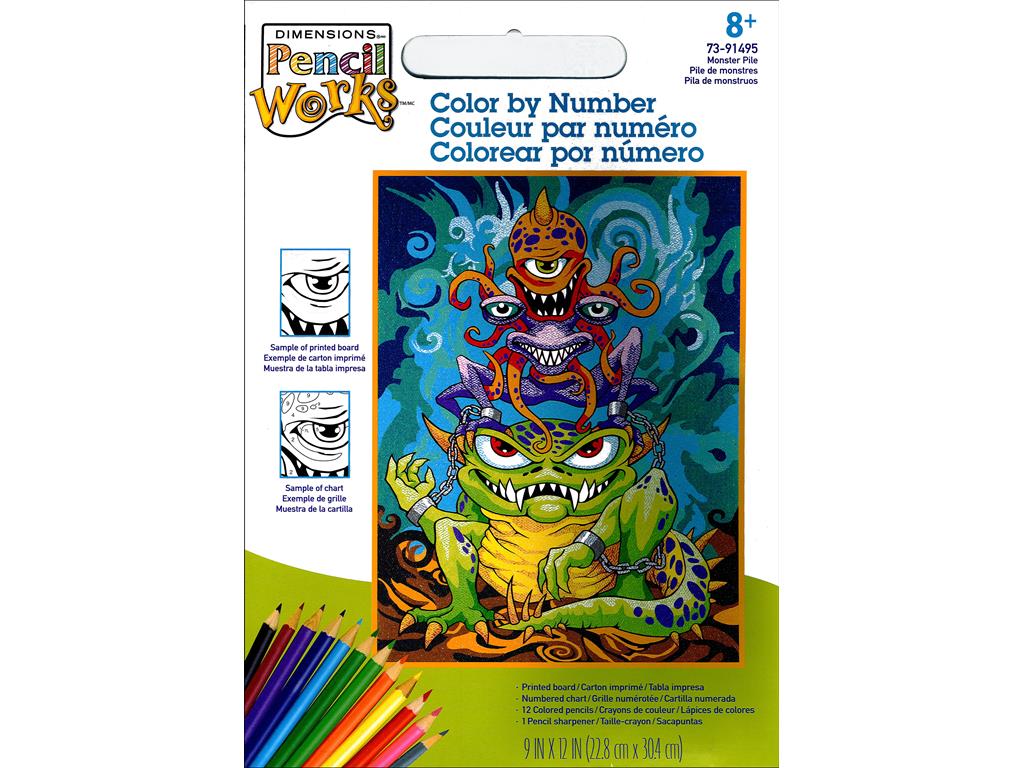 Paintworks Color By Number 9x12 Monster Pile - Walmart.com