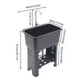 Miumaeov 1-Compartment Utility Sink Laundry Freestanding Sink w/Faucet ...