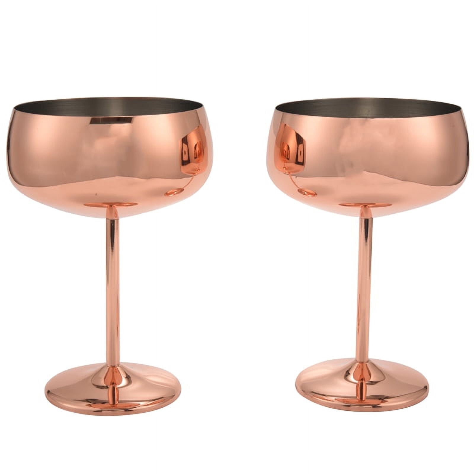 Juego de 2 copas de champán de cobre, copas de cóctel vintage de acero ...