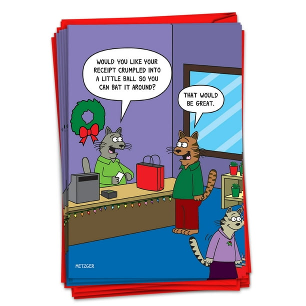 12 Funny Christmas Greeting Cards (1 Design, 12 Cards) - Crumpled ...