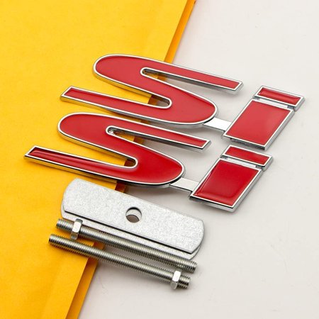 1x Si Logo Car Front Grille Emblem Plus 1x Si Sticker Racing Sport ...