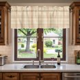 Beige Grid Gingham Valances for Windows, Abstract Modern Minimalist Red ...