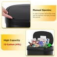 | 13 Gallon Plastic Trash Can with Lid | Dark Black | Automatic ...
