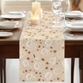 Coffee Cups Table Runner, Vintage Country Leisure Coffee Beans Beige ...