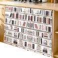 Abstract Bookshelf Cabinet Curtains 35" W x 35" L Pink Gray Book ...