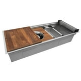 Ruvati 45" Undermount Single Basin Stainless Steel Workstation Kitchen ...