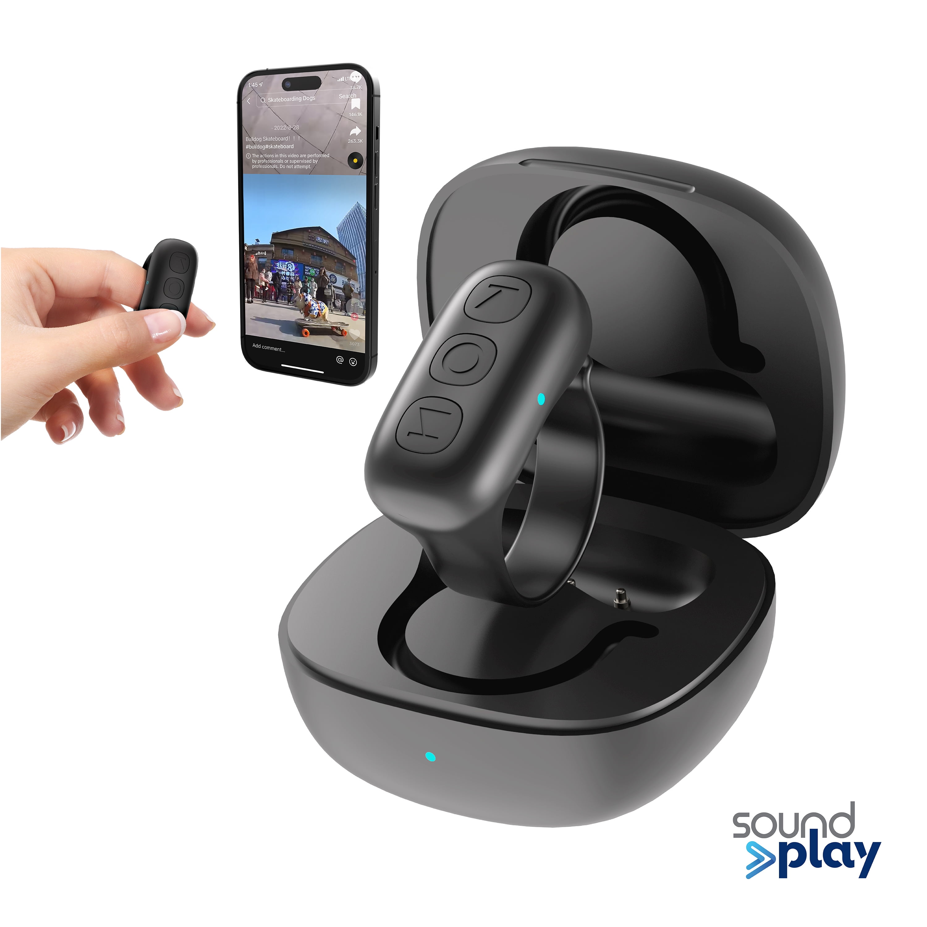 SoundPlay Smart Remote Ring, Bluetooth TikTok Scrolling Ring - Walmart.com