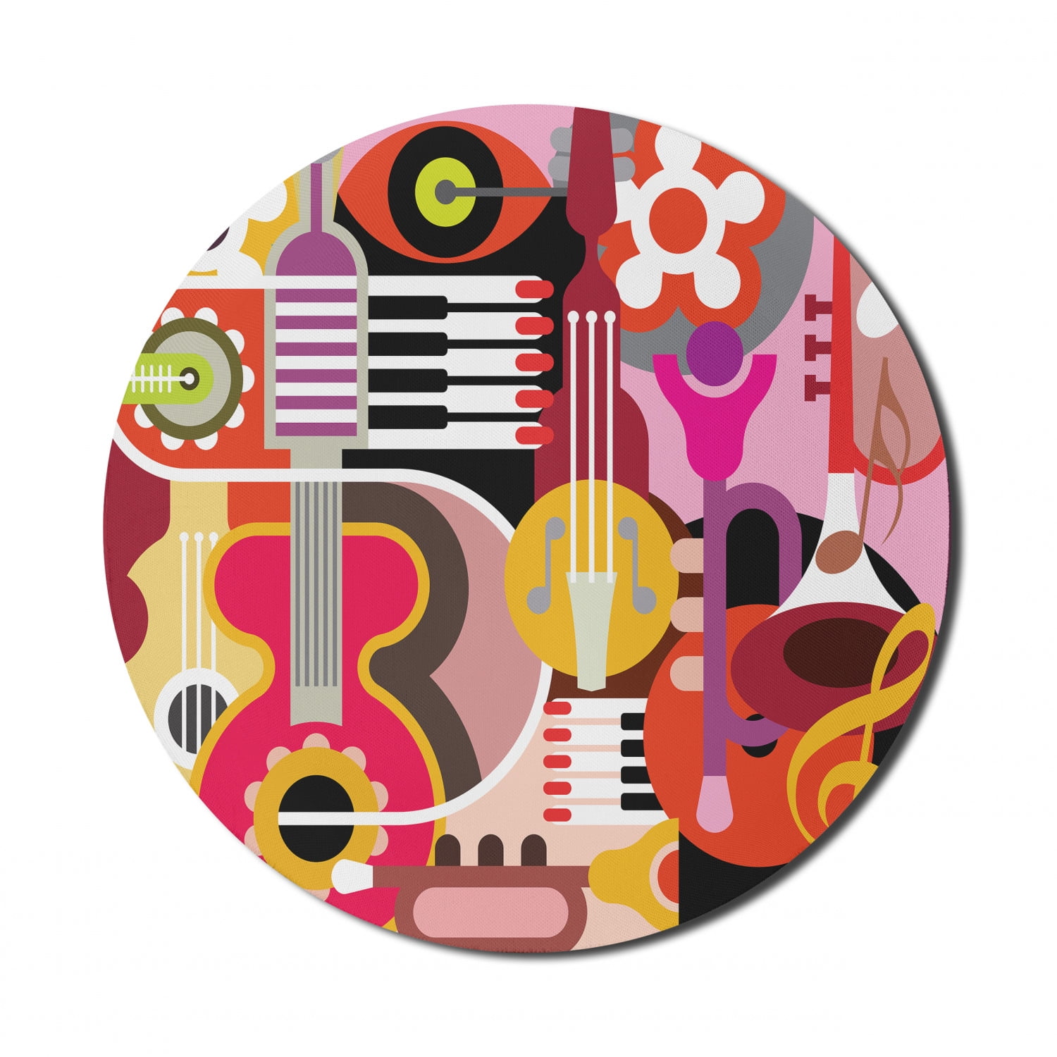 Music Mouse Pad for Computers, Complex Graphic with Various Musical ...