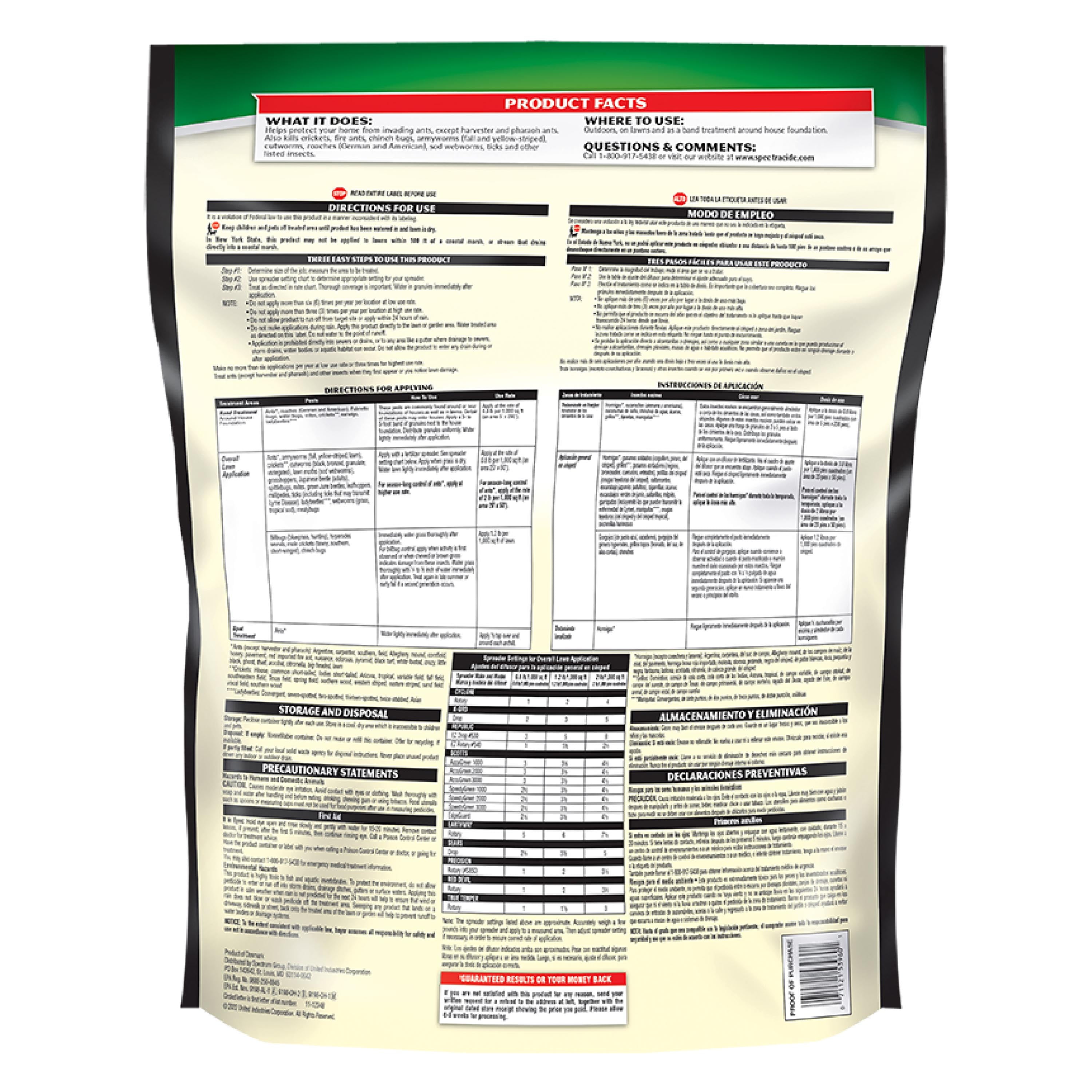 Spectracide Triazicide Insect Killer For Lawns, Kills Listed Lawn ...