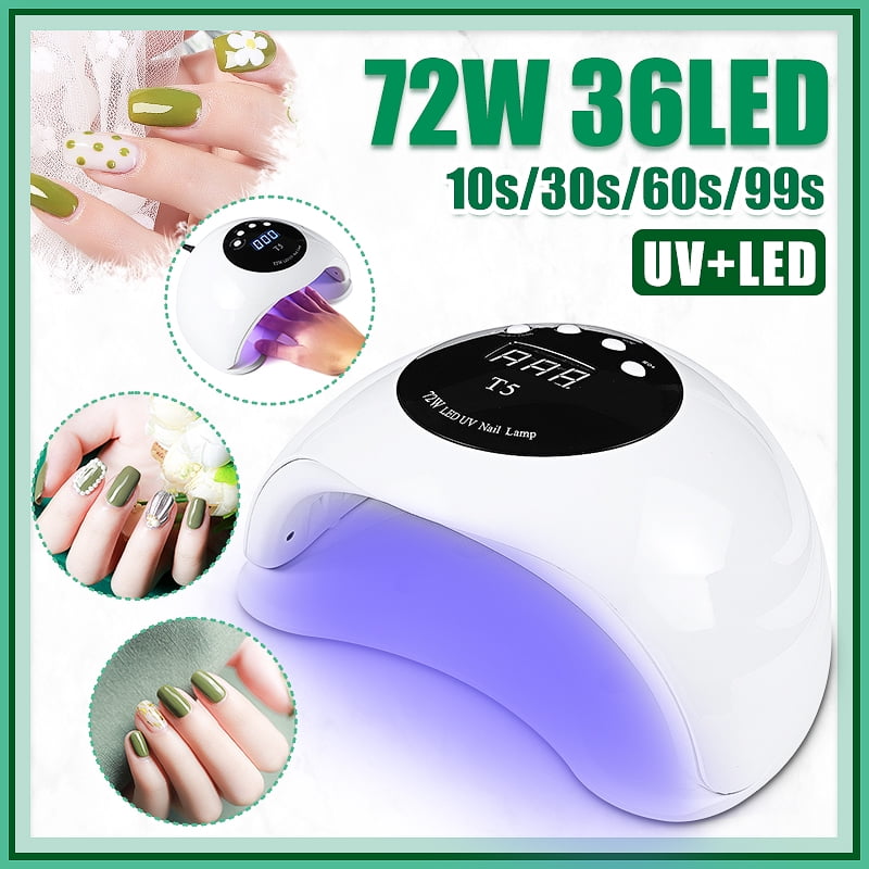 Sun T5 Professional 72W UV LED Nail Lamp, 36LED Gel Polish Lamp Nail ...