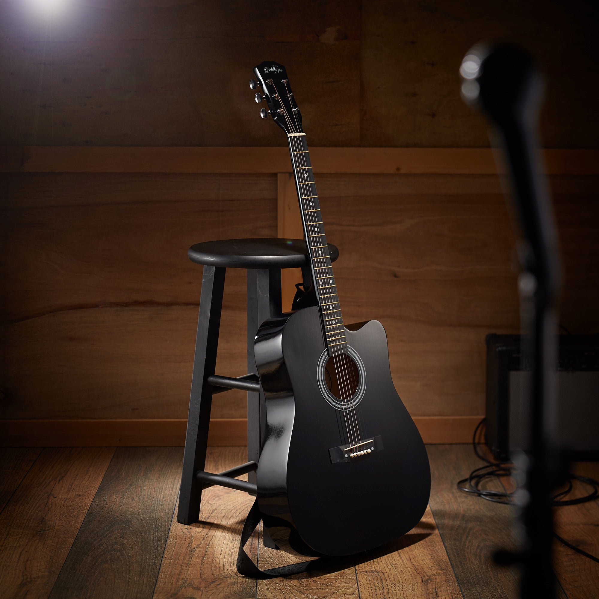 Black Acoustic Guitars Wallpaper