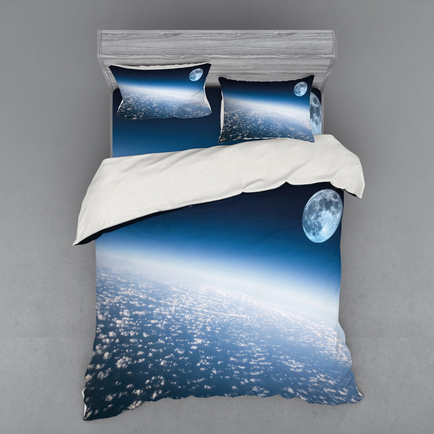 Space Duvet Cover Set, Aerial Atmosphere View of the Planet Earth with ...