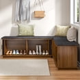 L-Shaped Storage Bench with Cushion, Corner Breakfast Nook Bench with ...