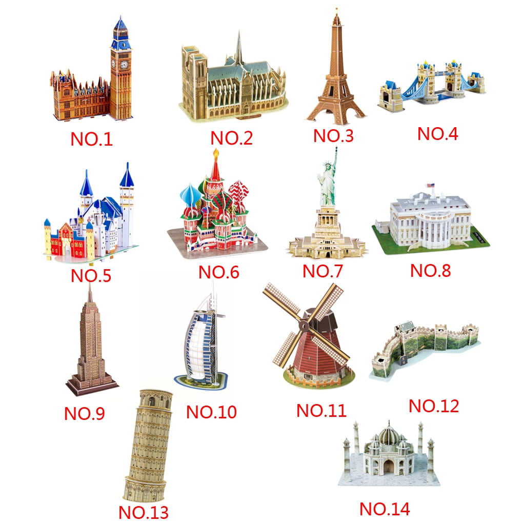 Maoww World Famous Building 3 Dimensional Model Assembled DIY 3D paper ...