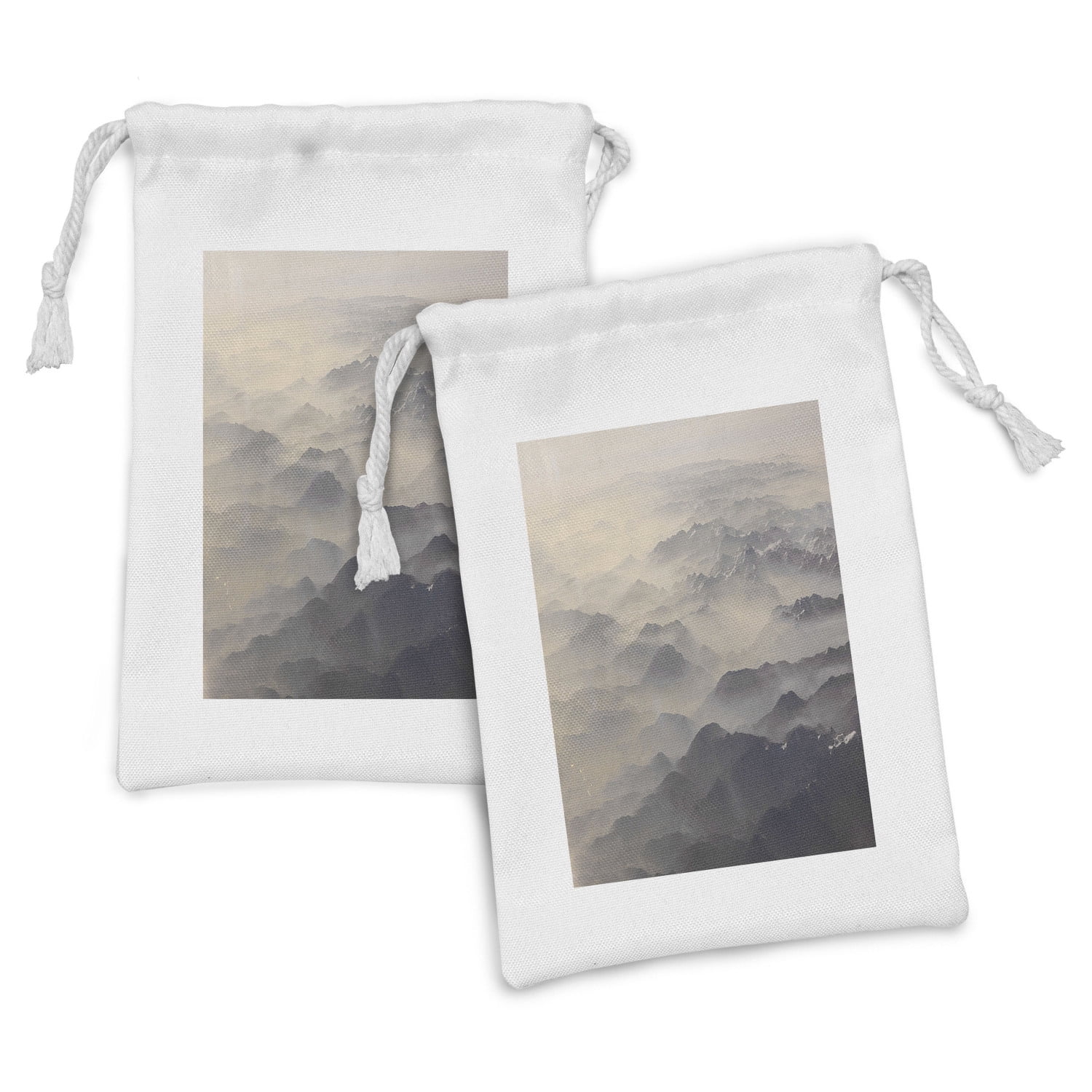 Fog Fabric Pouch Set of 2, Nature Landscape Alps Mountain Adventure ...