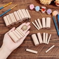 50Pcs 5 Style Solid Beech Wood Craft Sticks Dowel Rods Column Bisque 49 ...