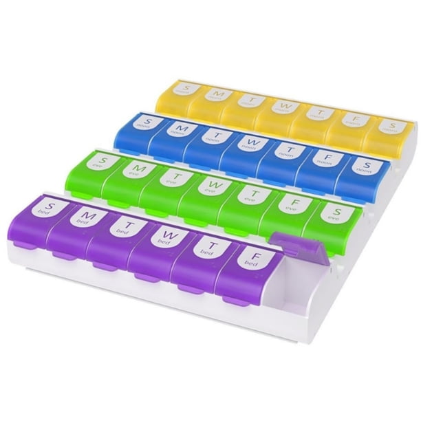 Ezy Dose Weekly 7-Day Medtime Medicine Pills Organizer, XL, 4 Pack ...
