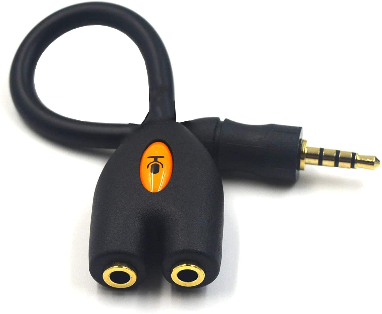 3.5mm Stereo Headset Splitter, U Shape 3.5mm 4 Pole Male to 24 Pole ...