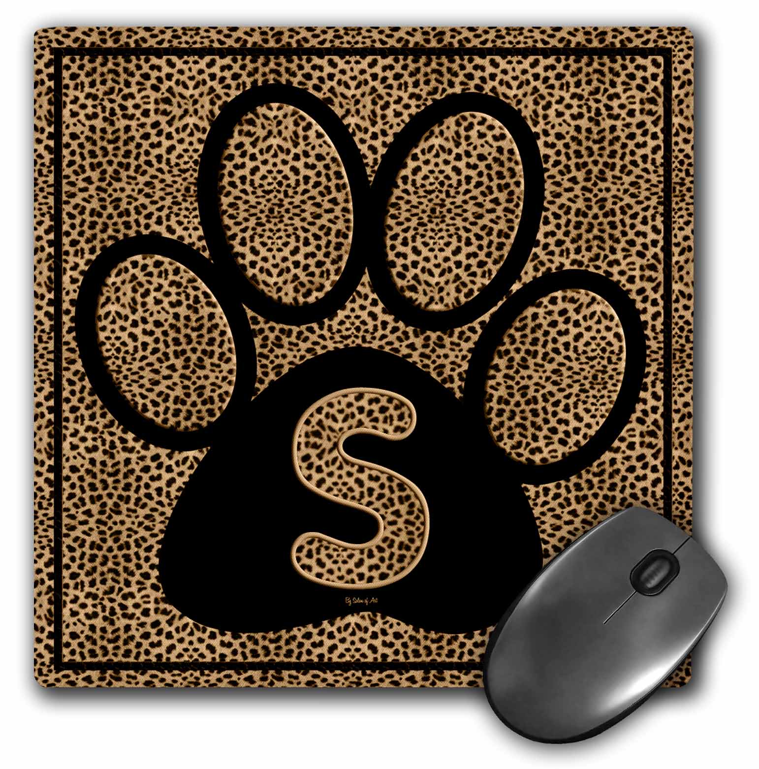 3dRose Letter S Standard Cheetah Print Cat Paw, Mouse Pad, 8 by 8 ...
