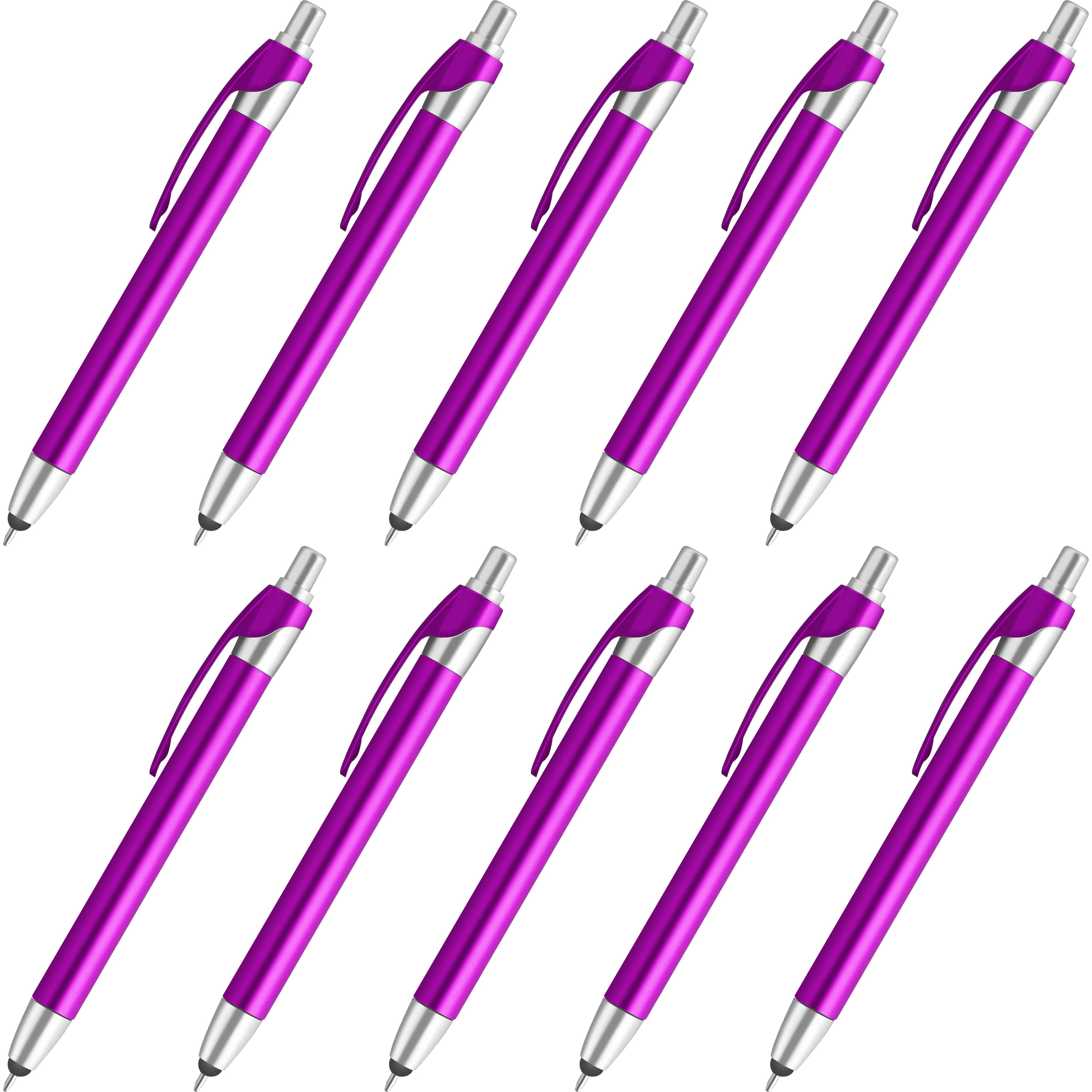 10 Linux Click Action Plastic Stylus Pens Pack - Retractable, Black Ink ...
