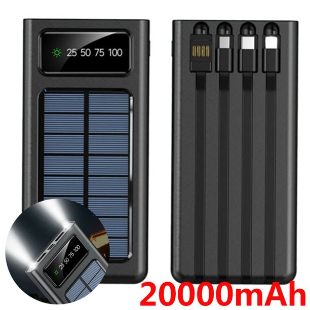 Solar-Charger-Power-Bank - Portable Charger,20000mAh 4 Qi Charger Solar ...