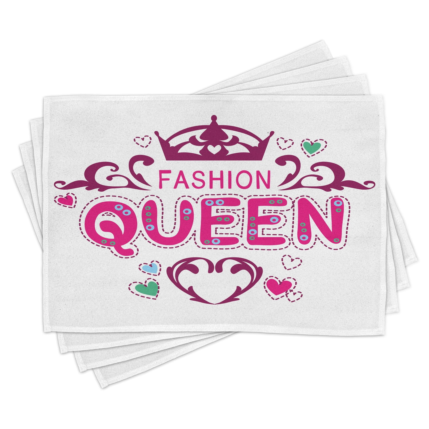 Ambesonne Queen Place Mats Set of 4, Girlish Fashion, Standard Size ...