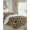 4 Piece Duvet Cover Set Twin, Abstract Leopard Print Pattern Soft ...