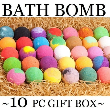 Bath Bombs Gift Set! 10 Lush Bath Bomb Set. Super Sized Natural Bath ...