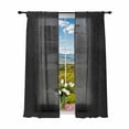 Black Sheer Curtains for Living Room Bedroom, Modern Minimalist Classic ...