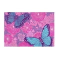 BZSMCE Blue Butterfly Powder Flower Pattern 2-Piece Non-Slip Absorbent ...