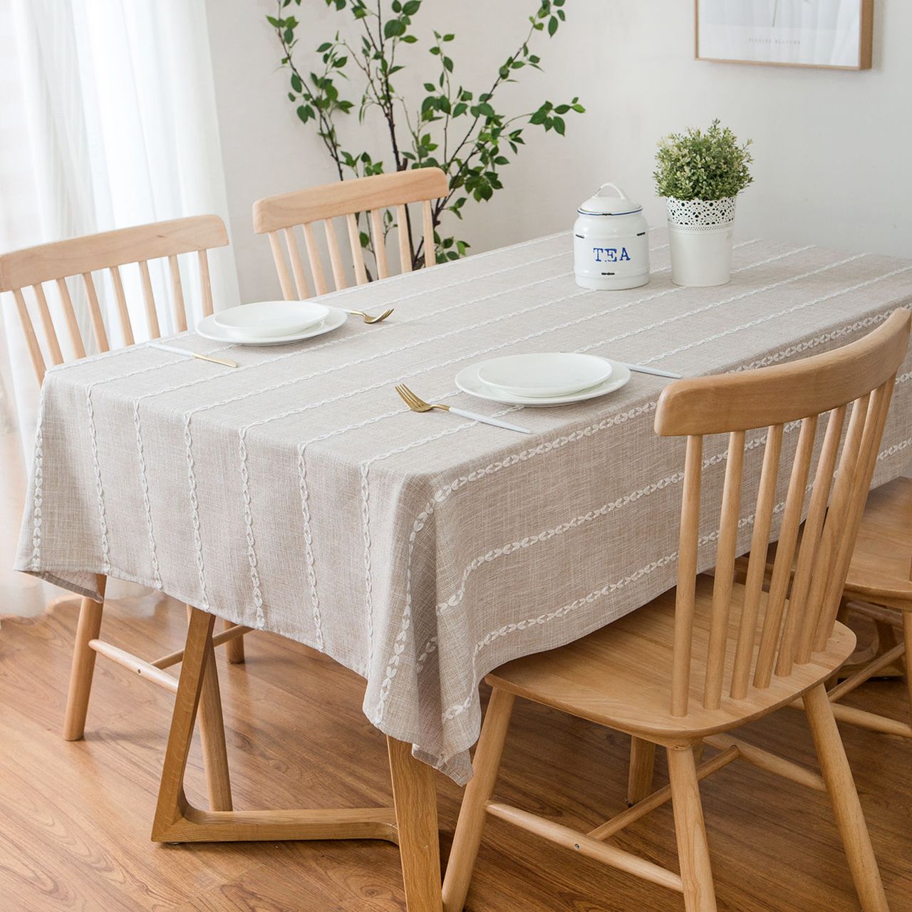 Enova Home High Quality Tablecloth, Rectangle Linen Cotton and ...