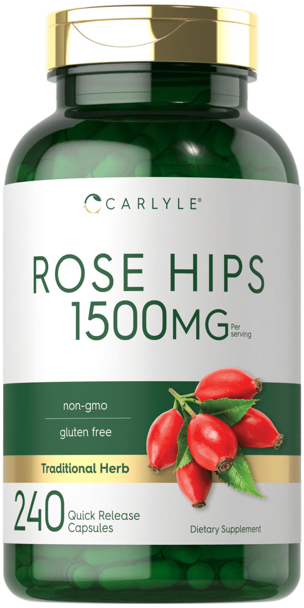 Rose Hips | 1500mg | 240 Quick Release Capsules | Herbal Supplement ...