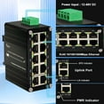 Mini Industrial 10 Ports Gigabit Ethernet Switch Hardened RJ45 10/100/1000Mbps Din Rail Mount ...
