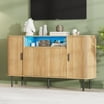 BOMETAO 47'' Sideboard Buffet Cabinet with 2 Sliding Tambour Doors, Mid Century Accent Console ...