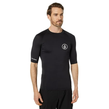 Volcom Men's Lido Solid UPF 50+ Short Sleeve Rashguard Black | Walmart ...