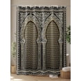 Double Arches Shower Curtain, Vintage Traditional Gold Black ...