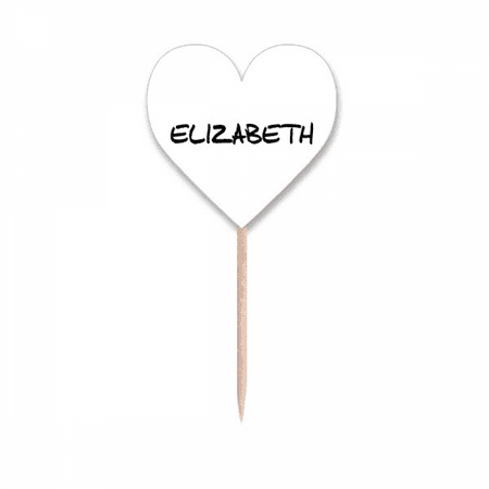 Special Handwriting English Name ELIZABETH Toothpick Flags Heart Lable ...