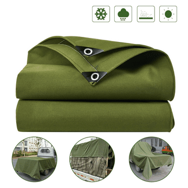 WSYW 5.9 x 7.8 ft Heavy Duty Waterproof Canvas Tarp, Cotton Canvas ...