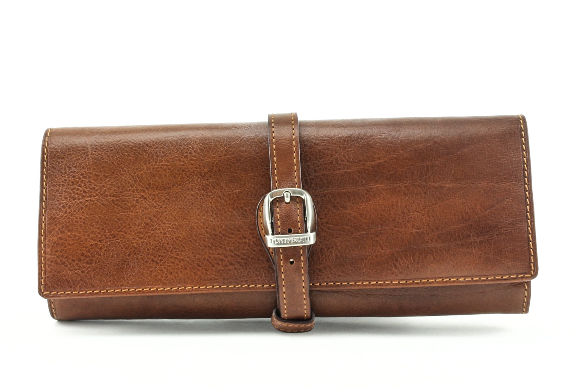 Tony Perotti Italian Leather Grande Jewelry Roll Travel Organizer in ...