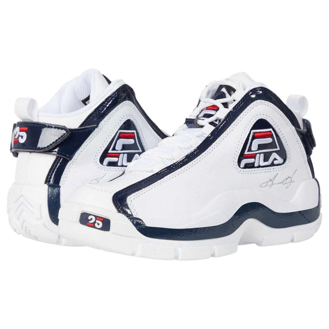 Fila Grant Hill 2 25th Anniversary (Big Kid) WHITE / FILA NAVY / FILA ...