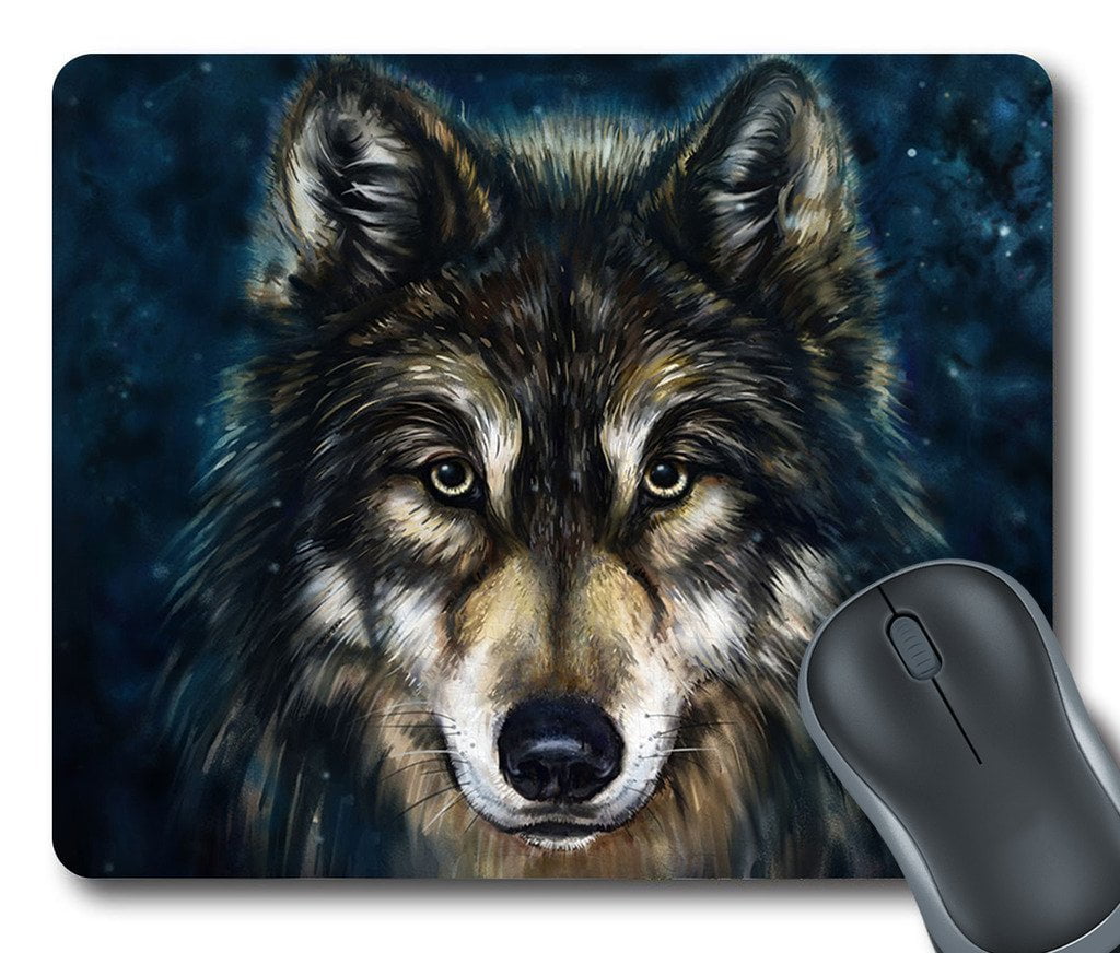 GCKG Brave Black Wolf Mouse Pad Personalized Unique Rectangle Gaming ...