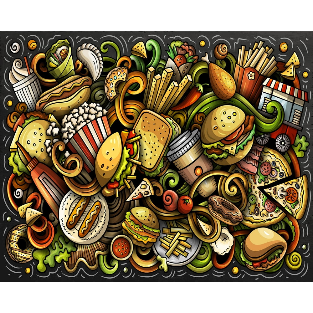 CVPuzzles Fast Food Art 504 Piece Jigsaw Puzzle 16" X 20" - Walmart.com ...